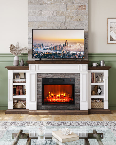 LGHM 70 Electric Fireplace with Mantel Fireplace TV Stand for TVs Up